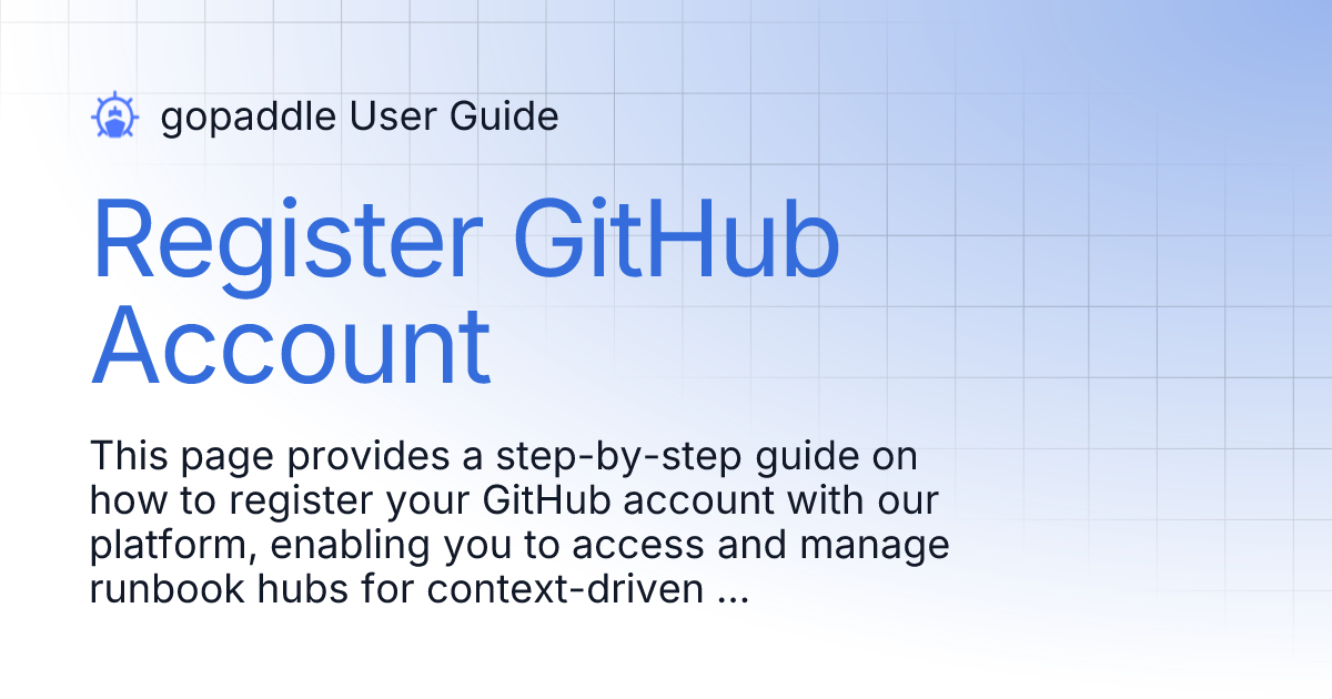 Register GitHub Account | gopaddle User Guide