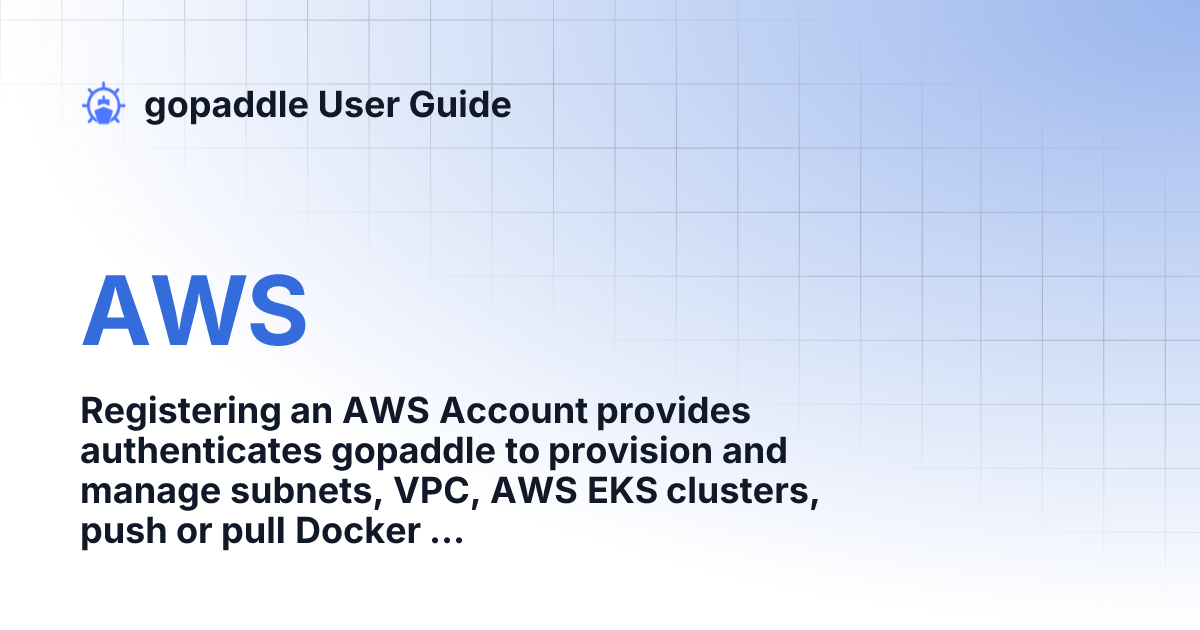 AWS | gopaddle User Guide