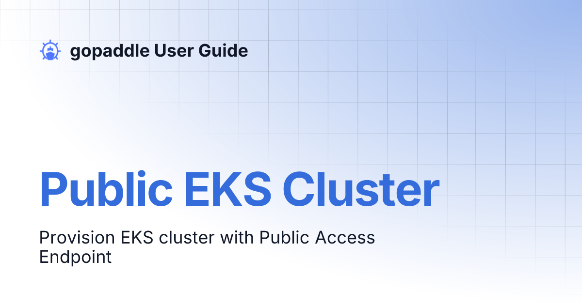 Public EKS Cluster | gopaddle User Guide
