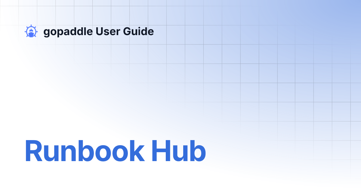 Runbook Hub | gopaddle User Guide