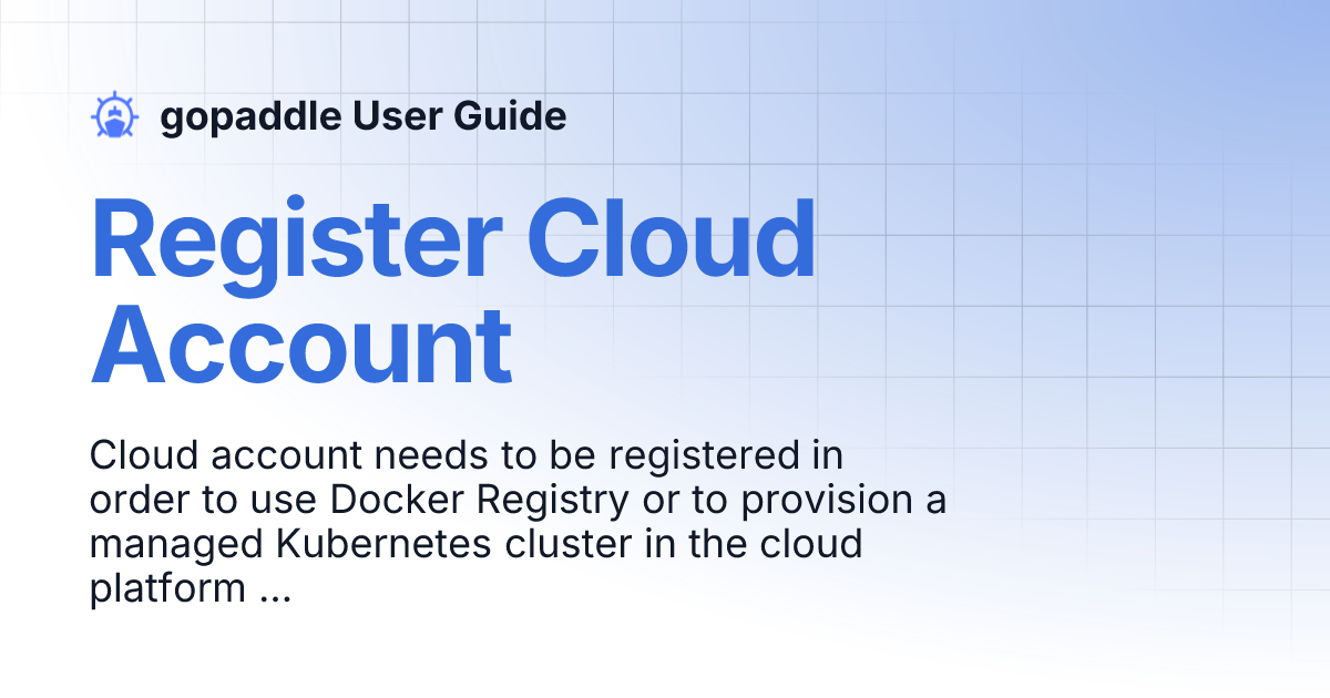 Register Cloud Account | gopaddle User Guide