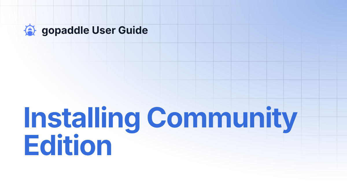 Installing Community Edition | gopaddle User Guide